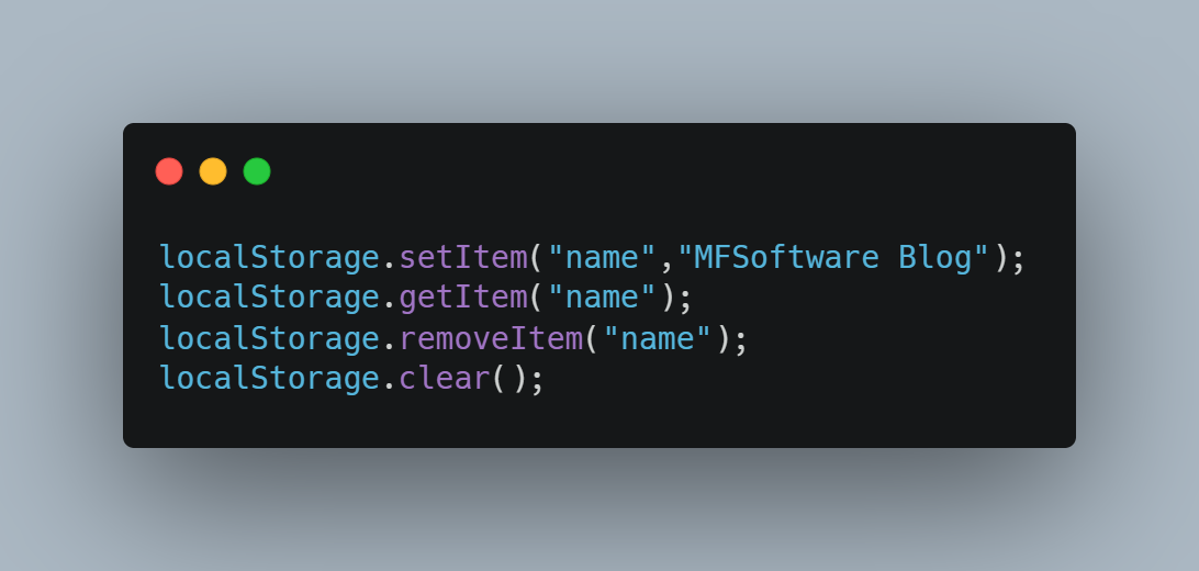 Javascript LocalStorage Kullanımı | MFSoftware Blog